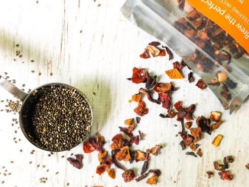 Keto Fruity Chia Tea Recipe - a healthy, filling homemade chia seed drink!