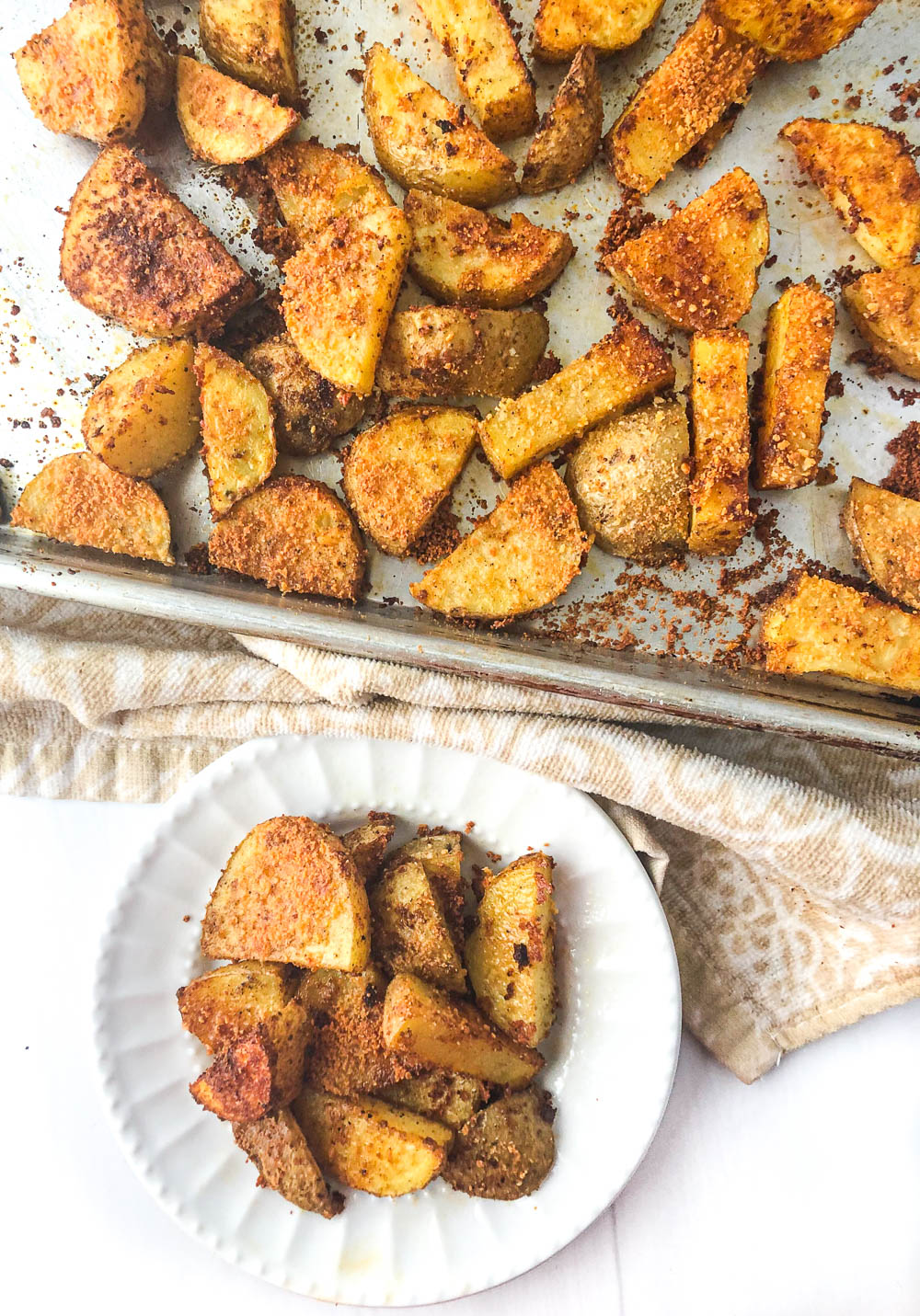 Spicy Roasted Potatoes Recipe - easy seasoned potatoes in the oven!