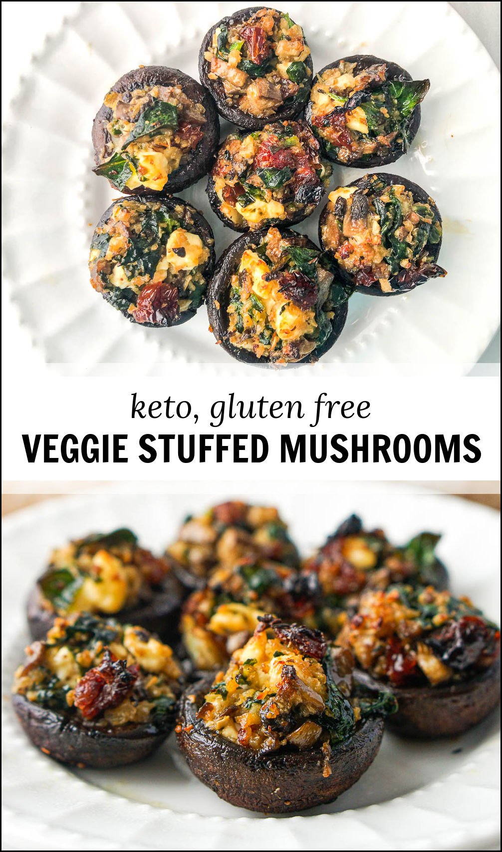 Easy Vegetable Stuffed Mushrooms Recipe - keto, gluten free portobellos