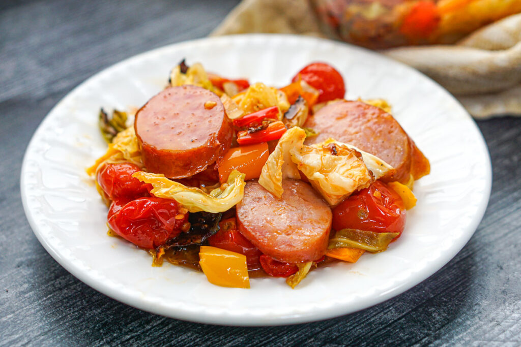Kielbasa and Cabbage Casserole with Peppers Dinner Recipe