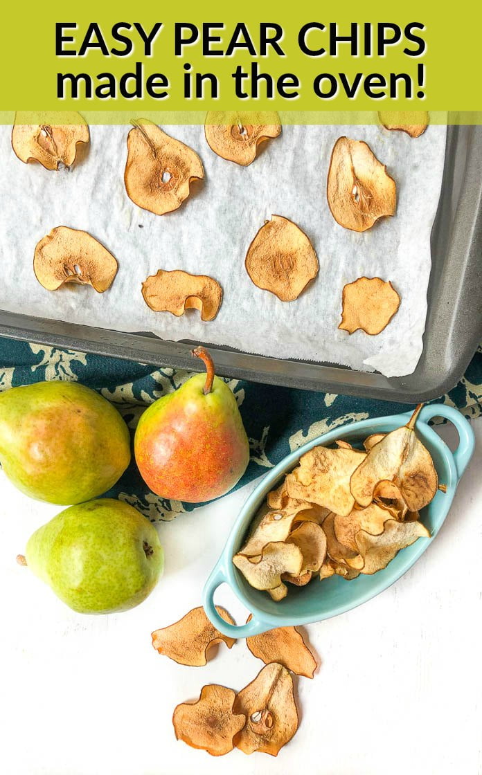 Pear Chips in the Oven (or Air Fryer) | easy & healthy snack recipe!