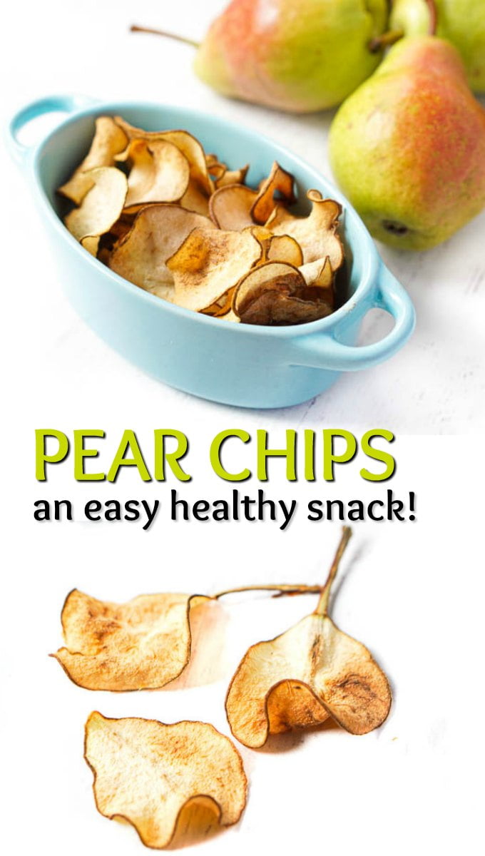 Pear Chips in the Oven (or Air Fryer) | easy & healthy snack recipe!