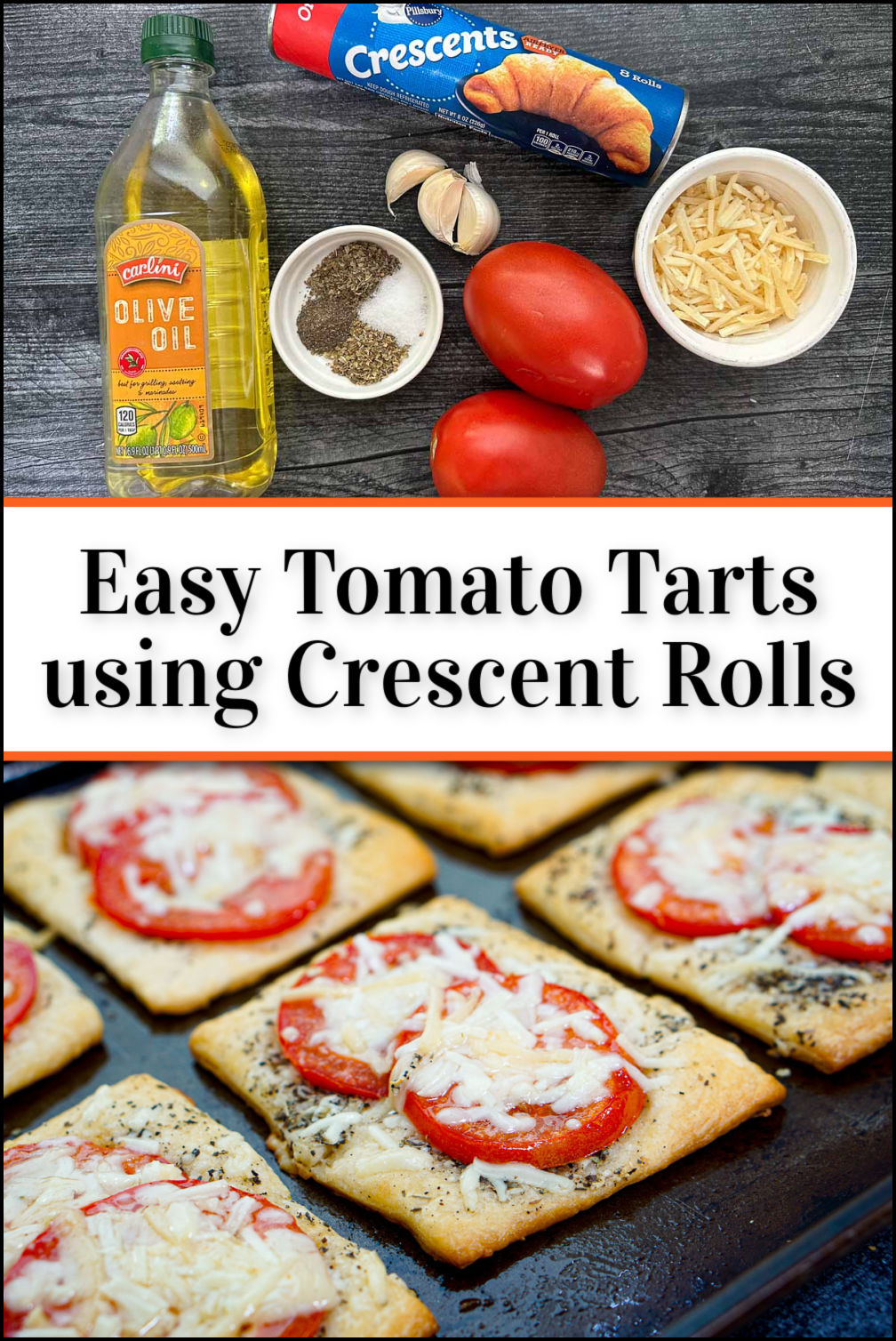 Quick & Easy Tomato Tart using Crescent Rolls & Fresh Tomatoes