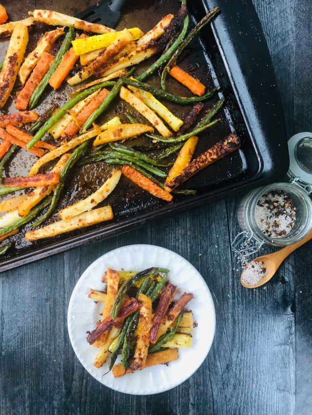 Parmesan Garlic Veggie Fries - healthy snack or side dish (air fryer too)