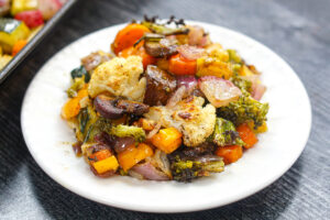 Garlic Roasted Vegetables Recipe | easy and healthy side dish!