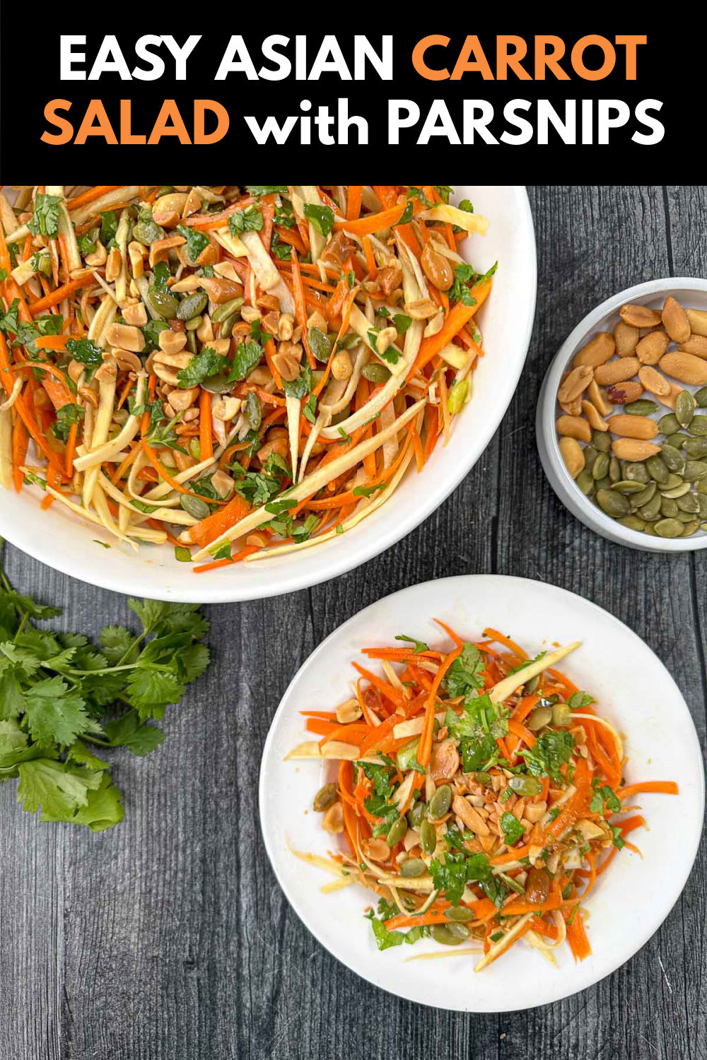 Asian Carrot Salad with Parsnips Recipe | 10 minutes to make!