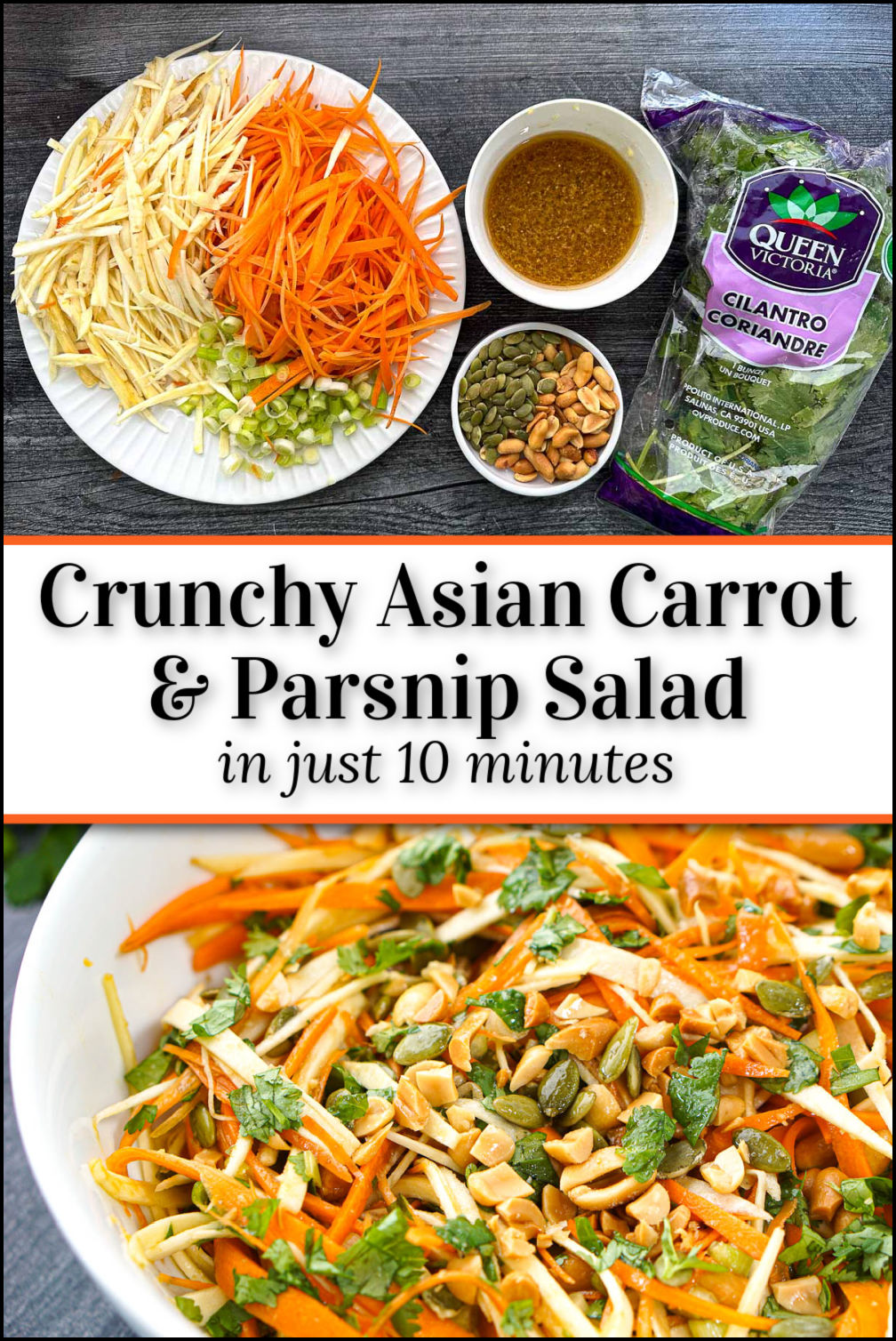 Asian Carrot Salad with Parsnips Recipe | 10 minutes to make!