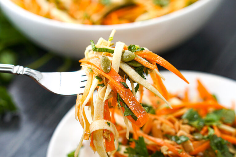 Asian Carrot Salad with Parsnips Recipe | 10 minutes to make!