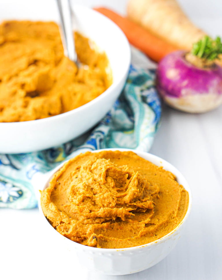 Roasted Root Vegetable Mash - an easy healthy side dish!