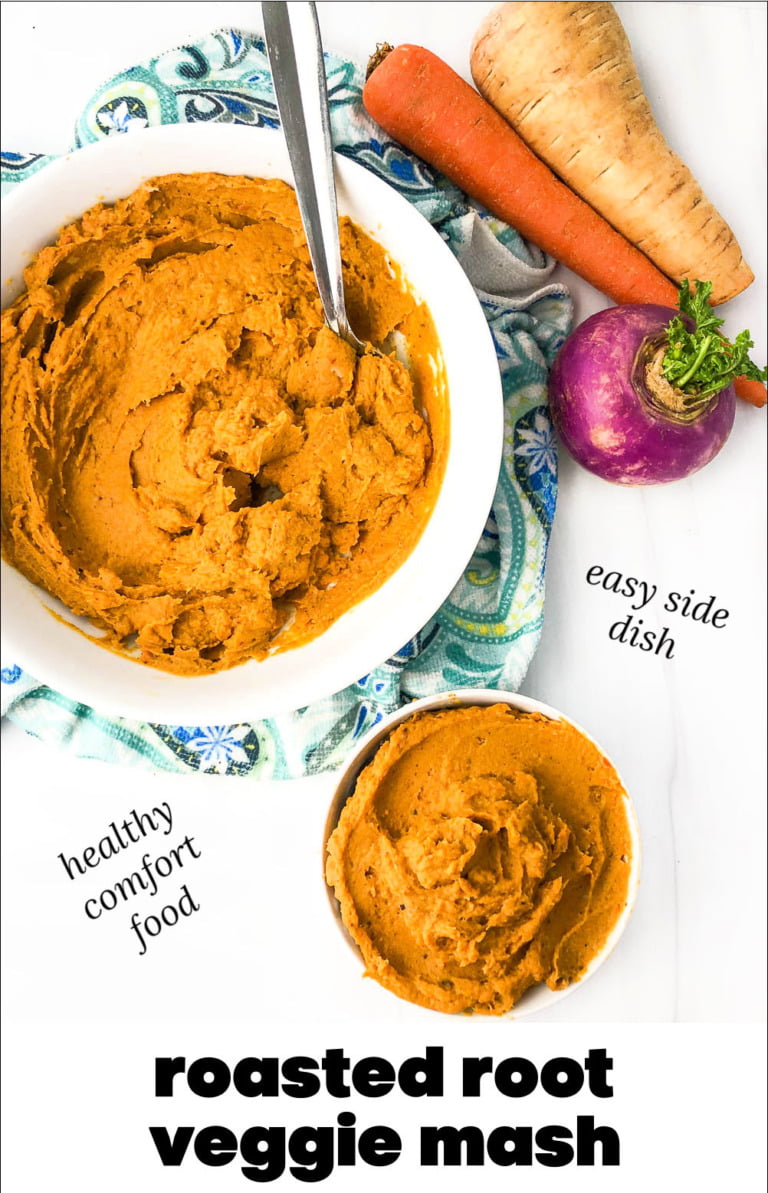 Roasted Root Vegetable Mash - an easy healthy side dish!