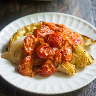 Roasted Cabbage With Creamy Tomato Sauce