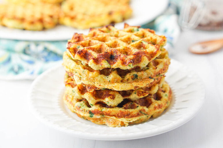 Keto Vegetable Waffles - savory, gluten free, dairy free, healthy & Paleo