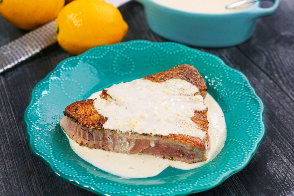 Lemon Dijon Sauce for Tuna Steaks in 15 minutes | low carb dinner