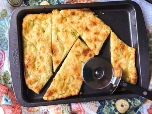 Easy Keto Fathead Flatbread Recipe With Rosemary & Garlic