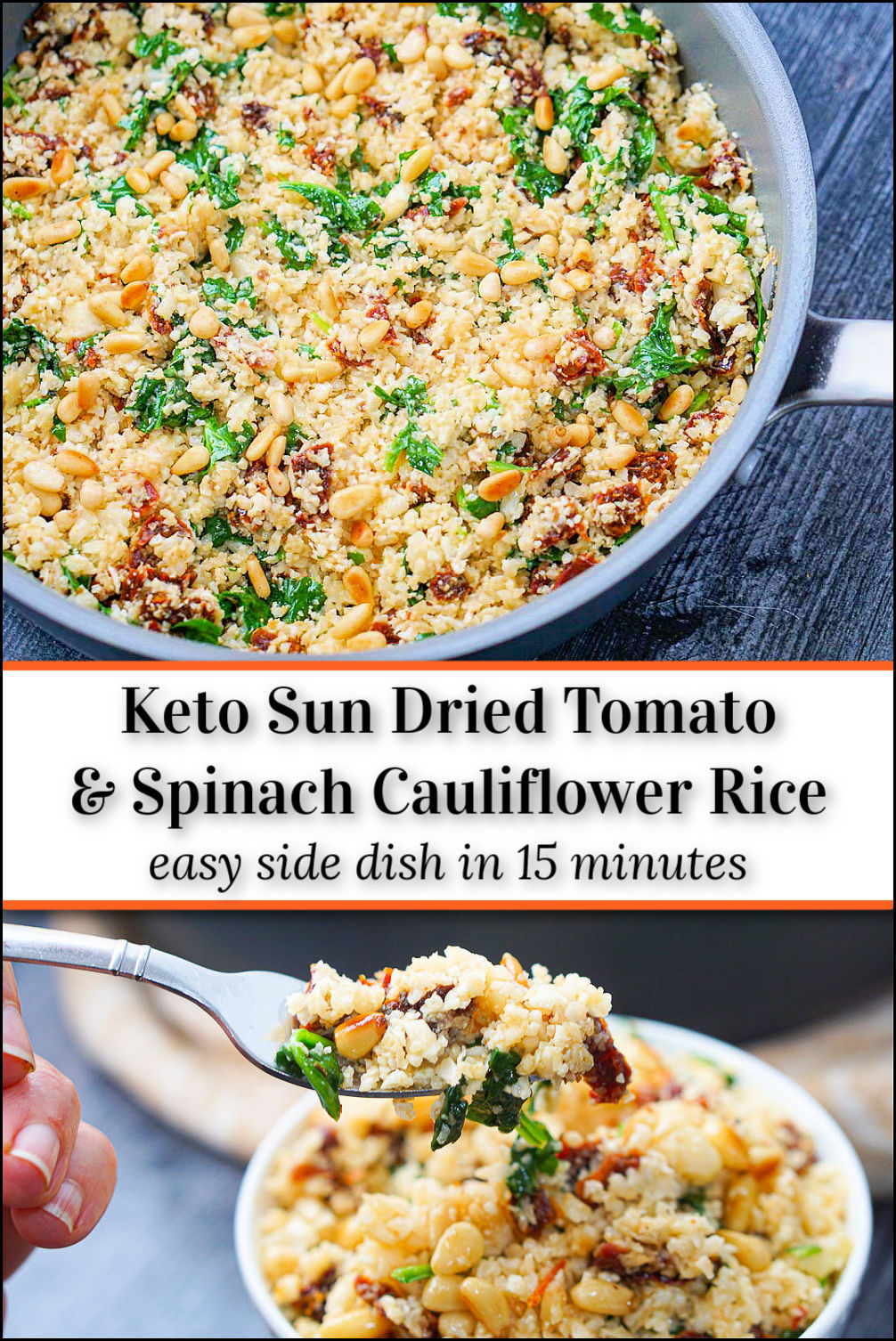 Festive Mediterranean Cauliflower Rice - easy keto side dish in 15 minutes!