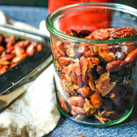 Maple Bacon Roasted Nut Mix - A Low Carb Snack Mix! | My Life Cookbook