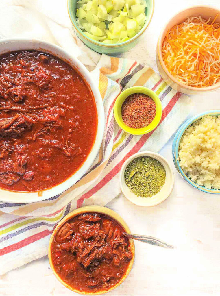 Shredded Beef Chili in the Instant Pot (or slow cooker) - low carb, no ...