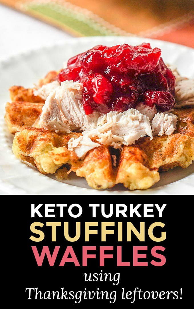 Low Carb Turkey Stuffing Waffles with Thanksgiving Leftovers!
