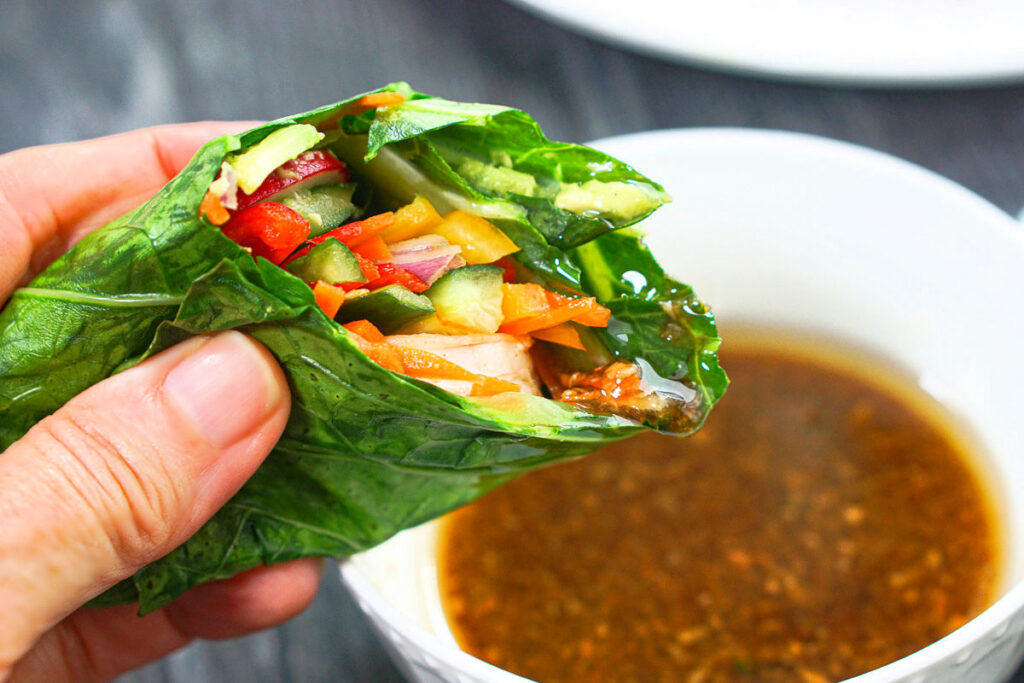 Keto Spring Rolls Recipe - easy low carb wraps with dipping sauce!