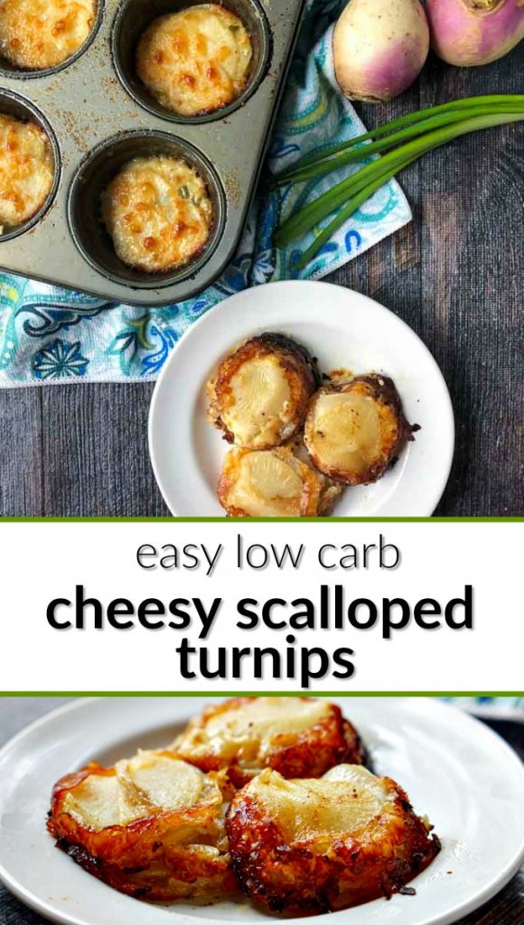 Cheesy Keto Scalloped Turnips Recipe | 4 ingredient low carb side dish!