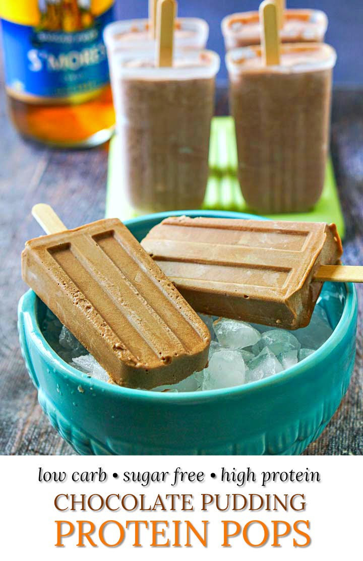 Low Carb Chocolate Pudding Protein Pops - a fun summer keto snack!