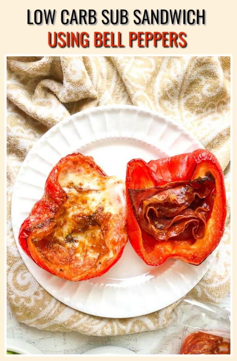 Keto Italian Sub Bell Pepper Sandwich In The Air Fryer