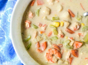 Keto Seafood Chowder - easy creamy low carb & low calorie soup