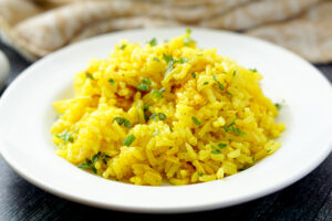 Easy Lemon Herb Rice Recipe - garlic & fresh herbs for a tasty side dish