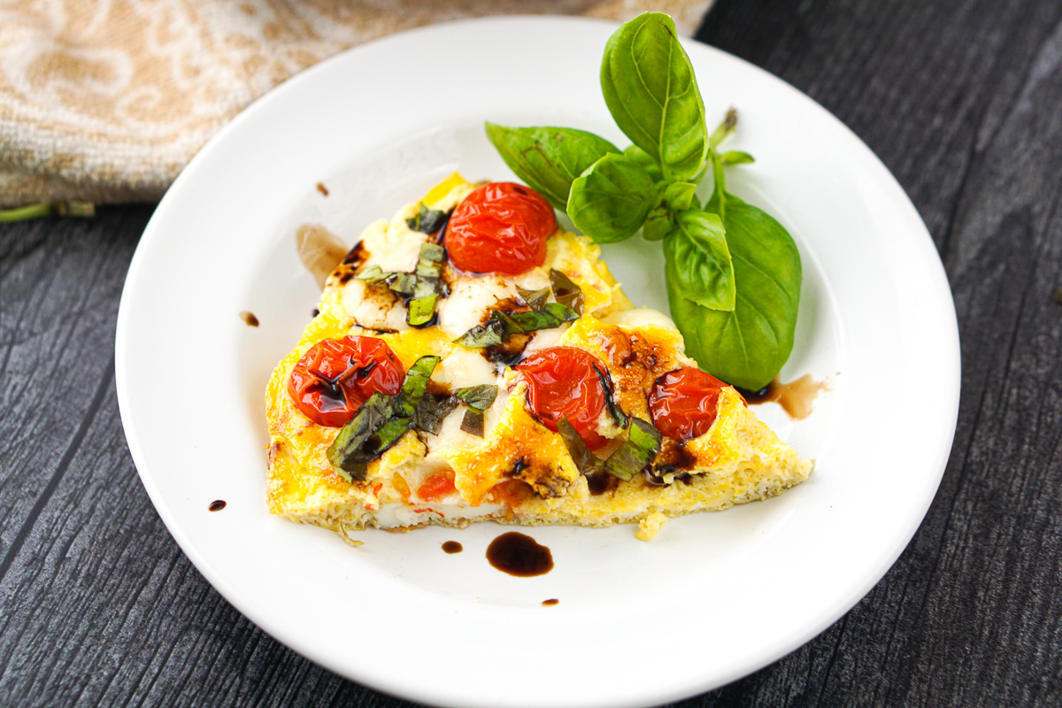 Keto Caprese Omelet Recipe - easy low carb breakfast fresh basil!