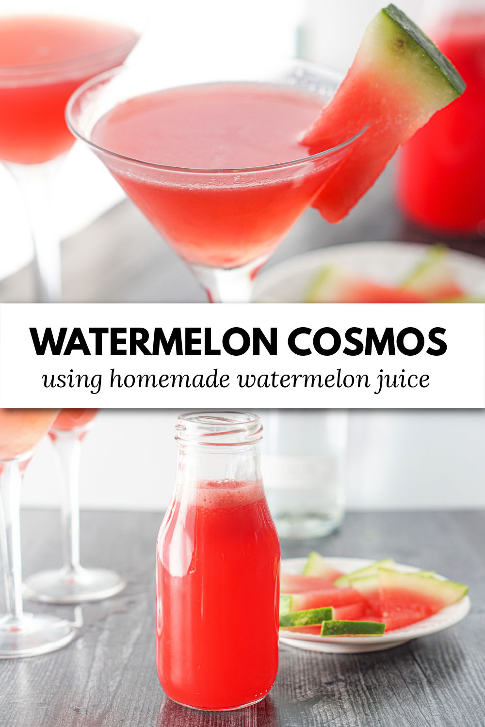 Simple Watermelon Cosmo Recipe - refreshing summer cocktail in 5 min!