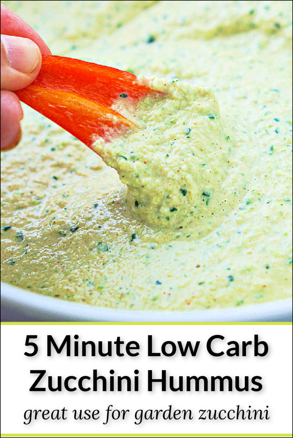 Low Carb Zucchini Hummus Dip Recipe - 5 minute healthy snack!
