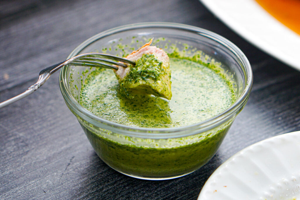 Keto Smoked Pork Loin Roast Recipe - with easy green mojo sauce!