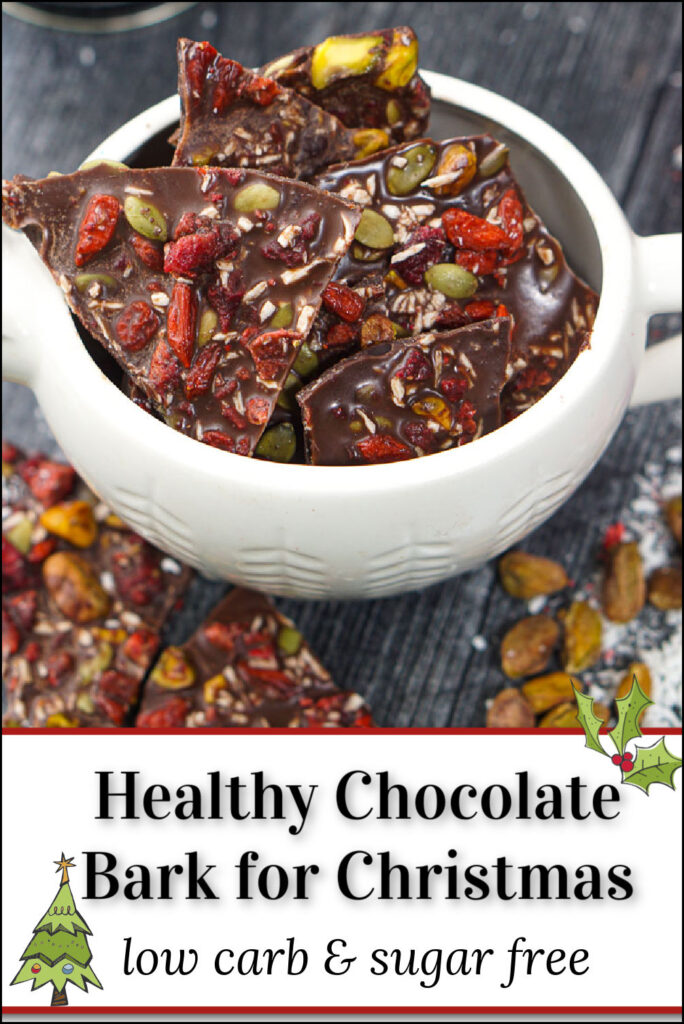 Healthy Chocolate Bark - easy low carb, sugar free treat for Christmas!