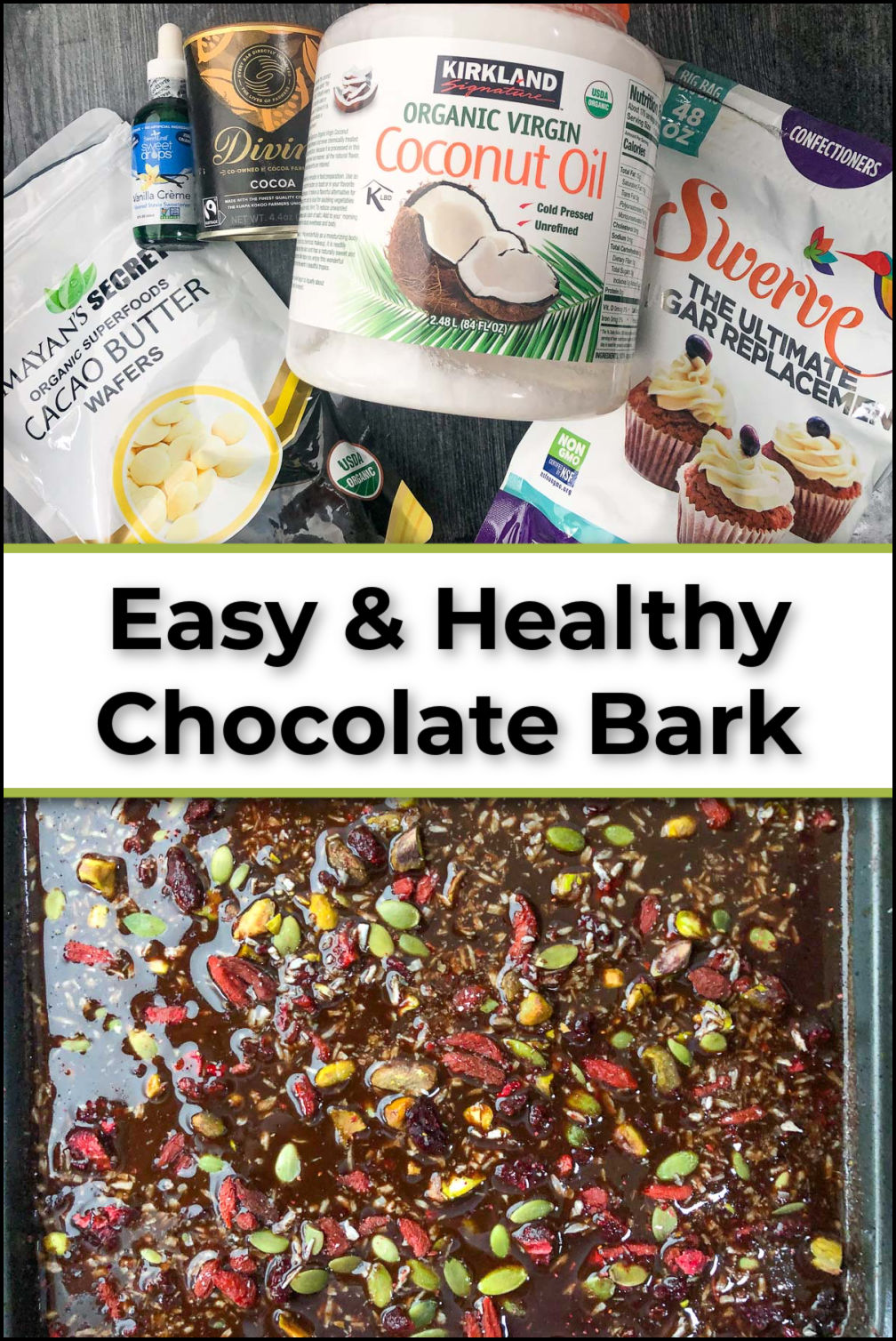 Healthy Chocolate Bark - easy low carb, sugar free treat for Christmas!