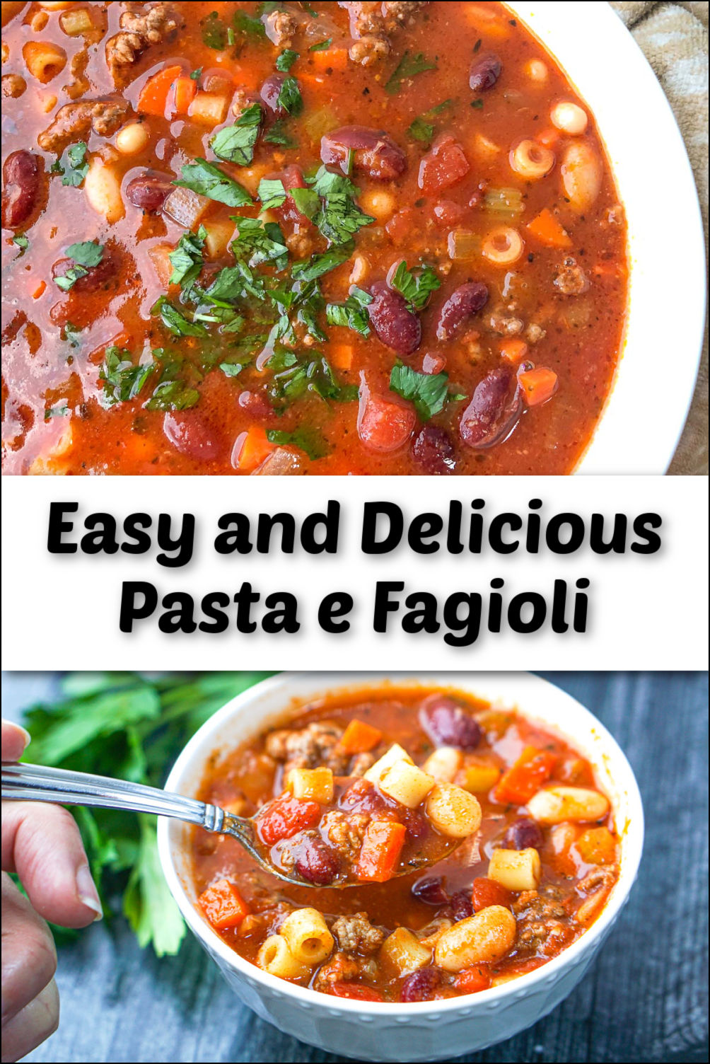 Pasta Fagioli Soup (Pasta Fazool) - tasty bean & pasta recipe!