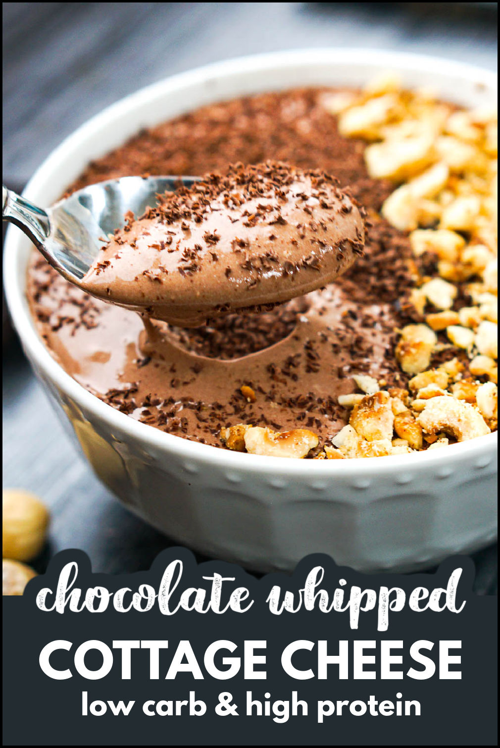 Chocolate Whipped Cottage Cheese | low carb, high protein snack!
