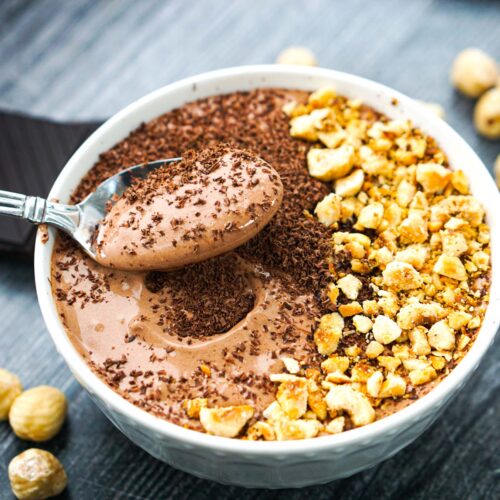 Cottage Cheese Chocolate Mousse | low carb, high protein treat!
