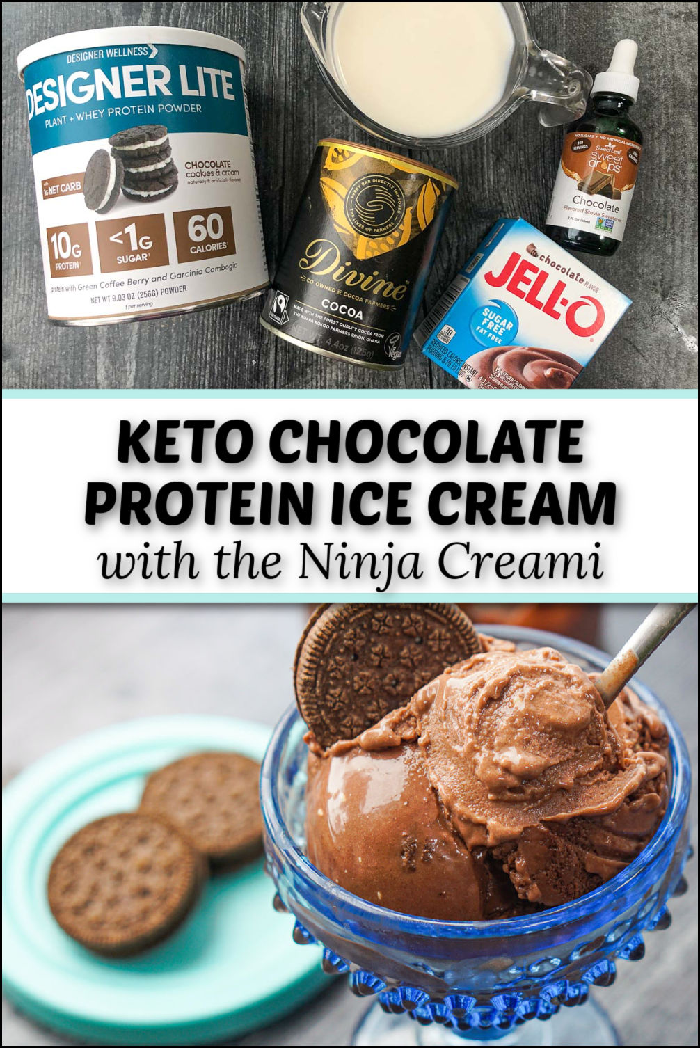 Ninja Creami Chocolate Ice Cream Recipe | low carb & high protein