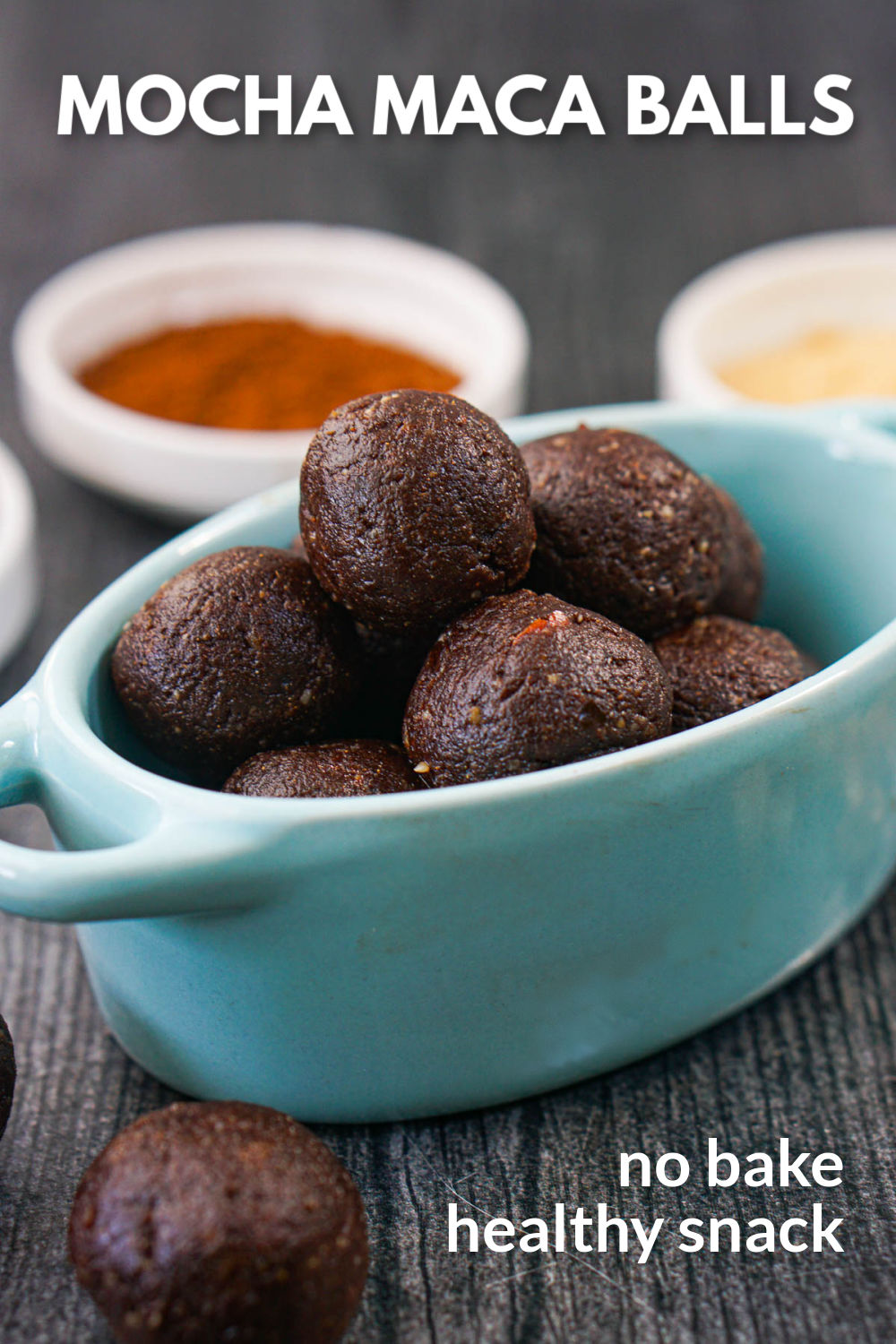 Easy Mocha Maca Balls - no bake, healthy snack with 4 ingredients