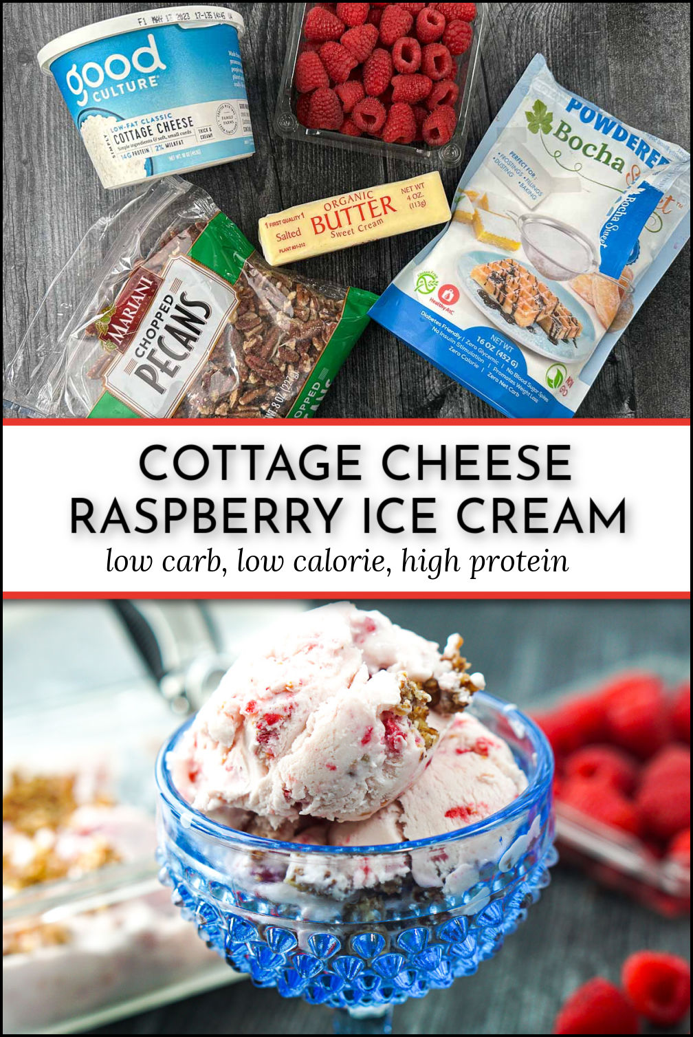 Keto Raspberry Cottage Cheese Ice Cream Low Carb High Protein
