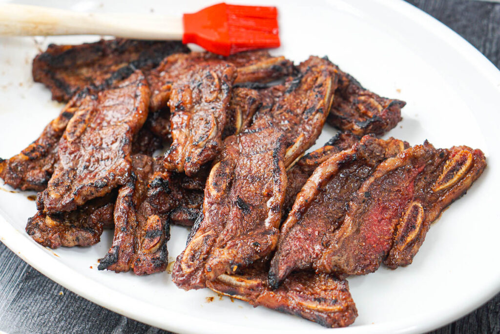 BBQ Grilled Flanken Short Ribs - great summer appetizer in 10 min