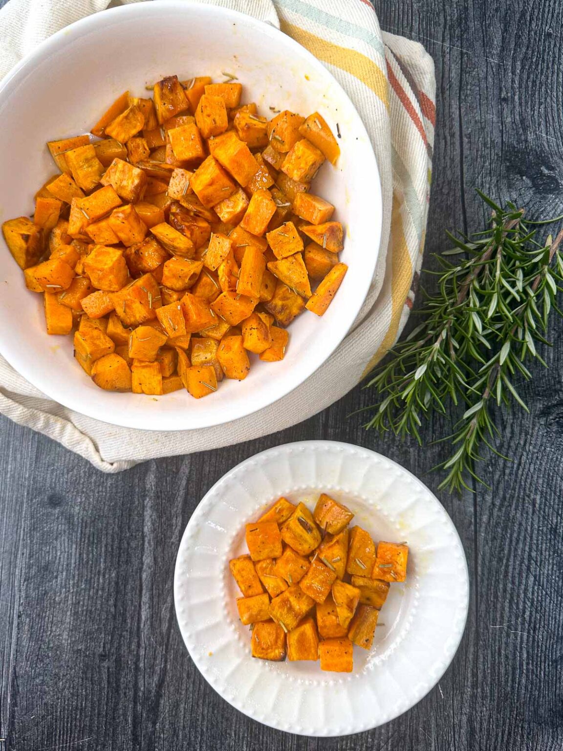 Air Fryer Diced Sweet Potatoes Recipe | easy, healthy side dish!