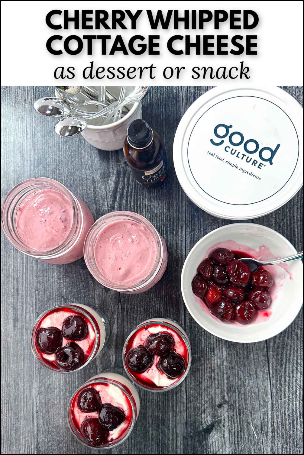 Keto Cherry Whipped Cottage Cheese | protein snack or dessert