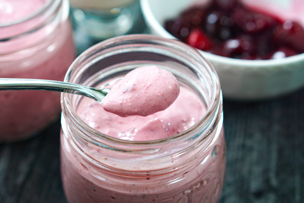 Keto Cherry Whipped Cottage Cheese | protein snack or dessert