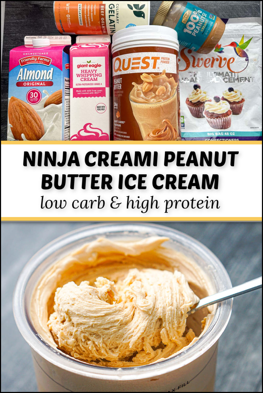 Keto Peanut Butter Ninja Creami Protein Ice Cream Recipe