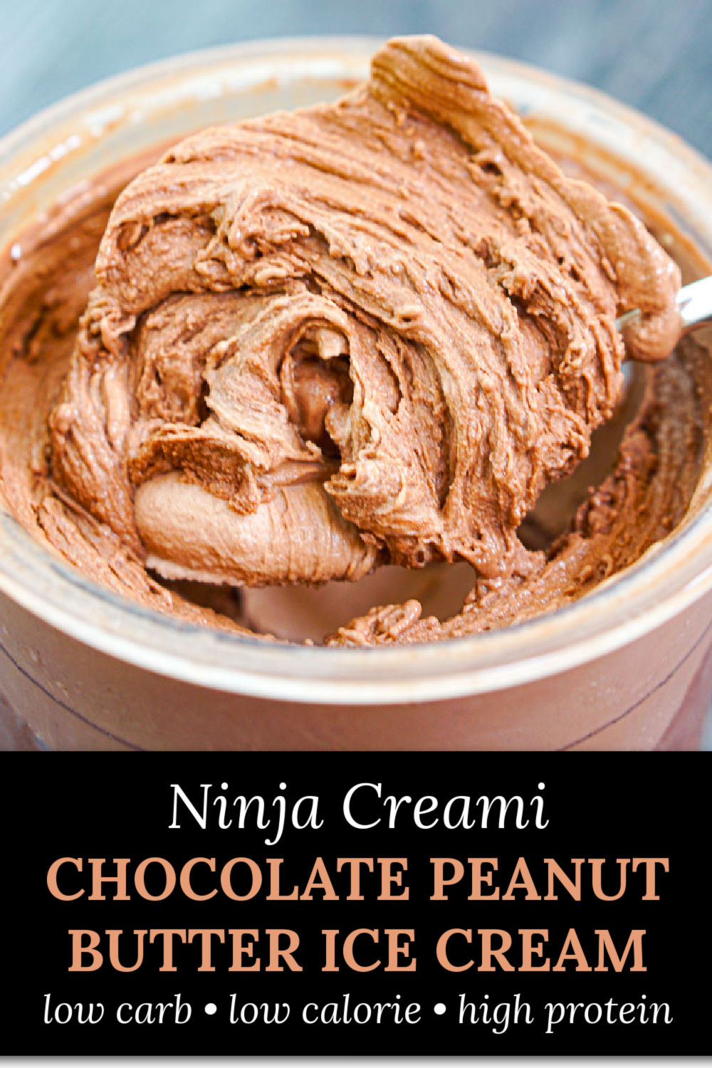Ninja Creami Chocolate Peanut Butter Ice Cream | high protein
