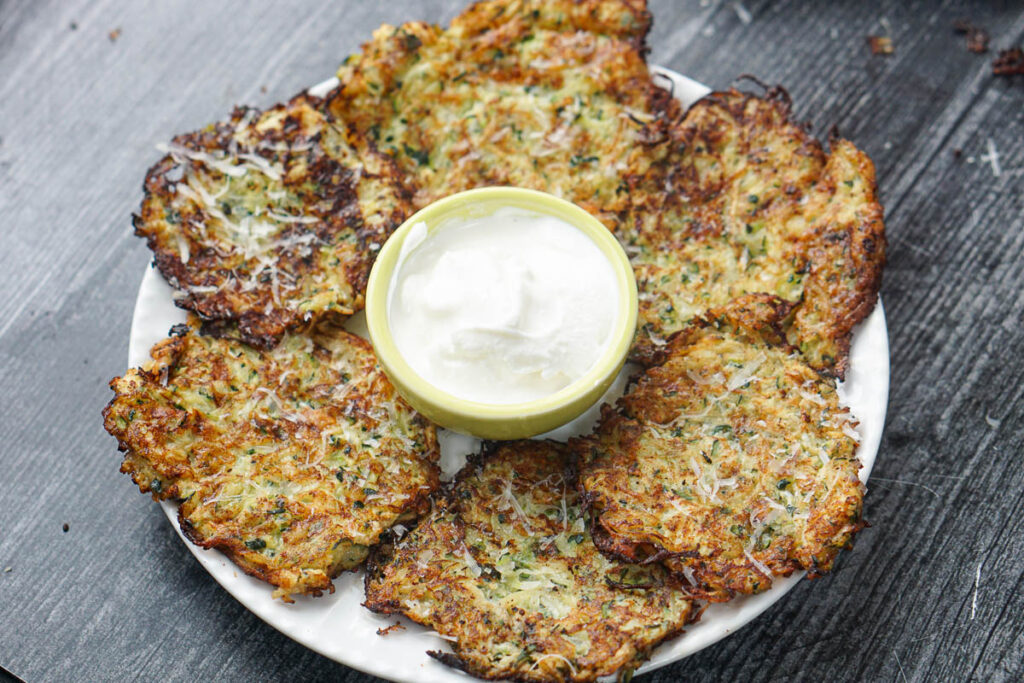 Low Carb Zucchini Latkes Recipe | easy gluten free meal or snack!