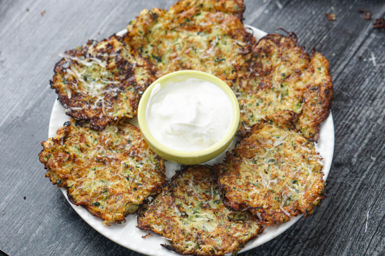 Low Carb Zucchini Latkes Recipe | easy gluten free meal or snack!