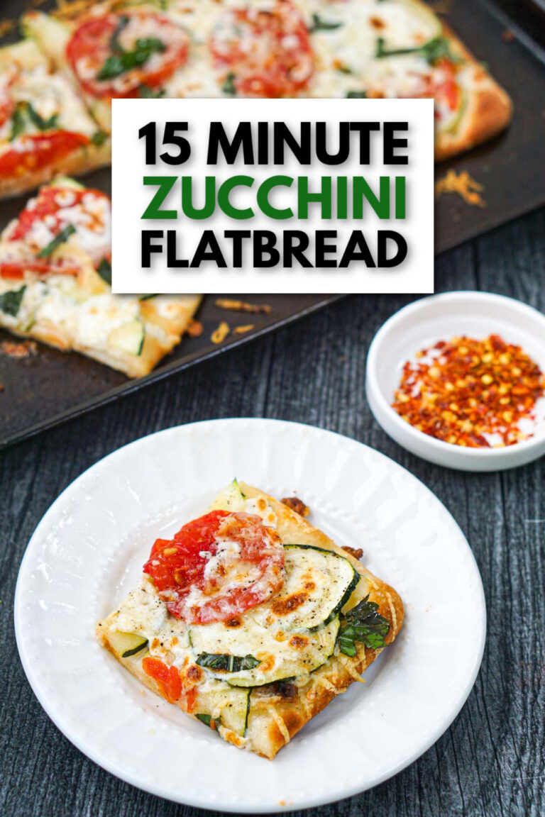Easy Zucchini Flatbread Recipe | 15 minute veggie dinner or app!