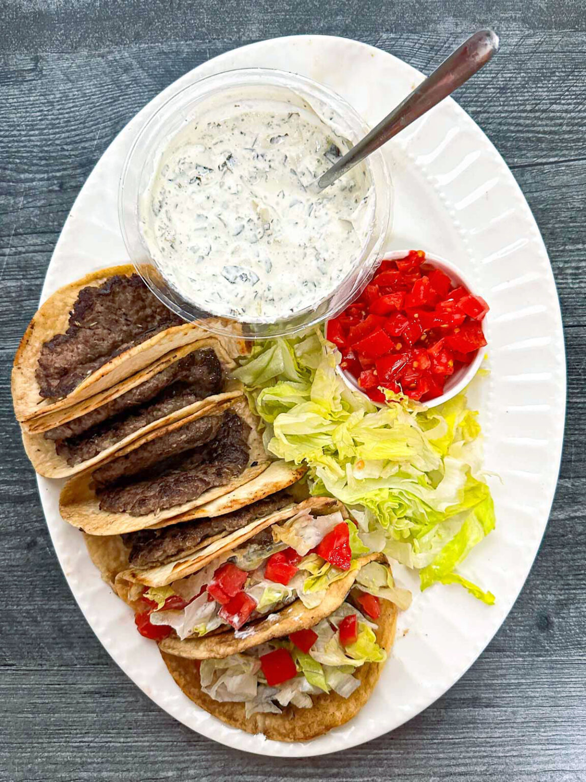 Keto Gyro Smash Burger Tacos | 10 min low carb high protein meal